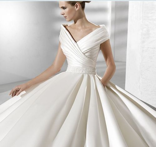 Satin Wedding Dress A-line Wedding Dress Princess Wedding Dress Bridal ...